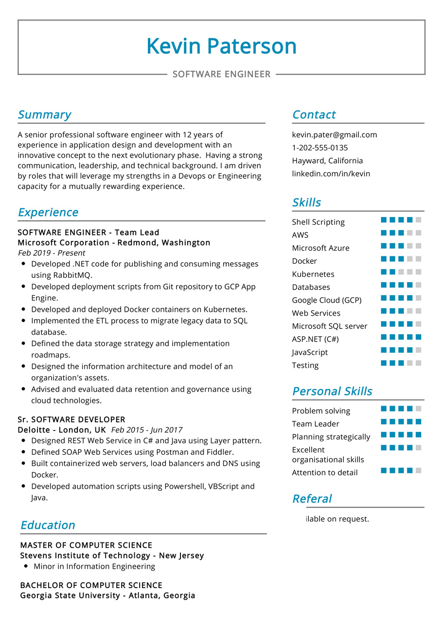 Software Engineering Resume Templates