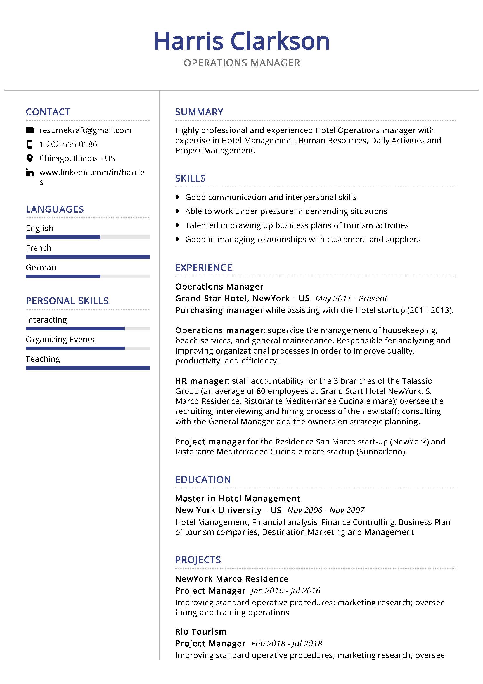 Resume Examples Operations Manager Resume Templates Operations Riset