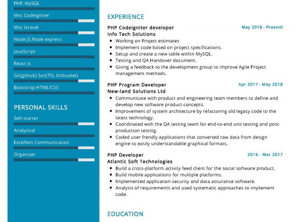 Php Developer Resume Sample In 2025 Resumekraft