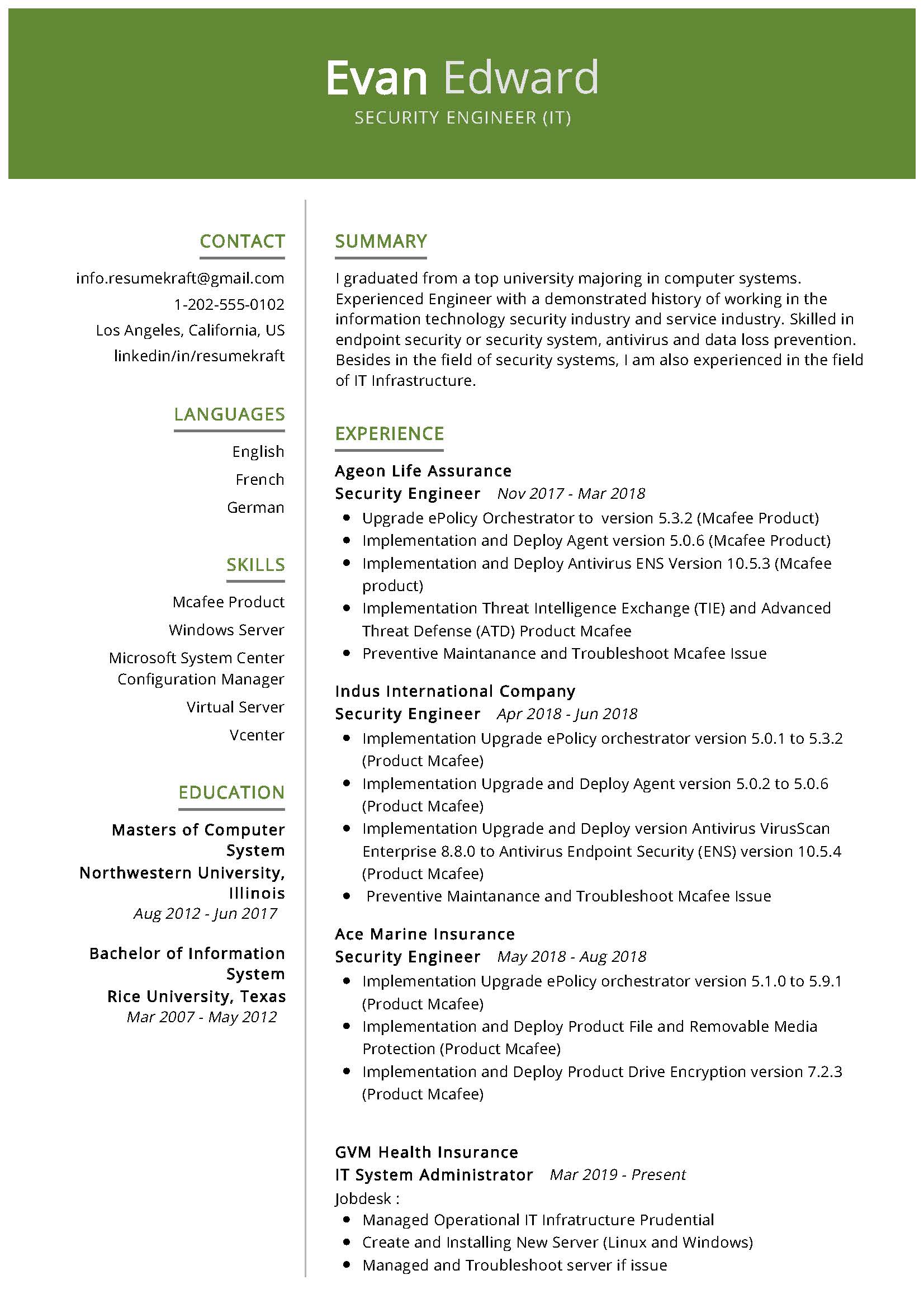 Security Engineer IT Resume Sample 2023 Writing Tips ResumeKraft