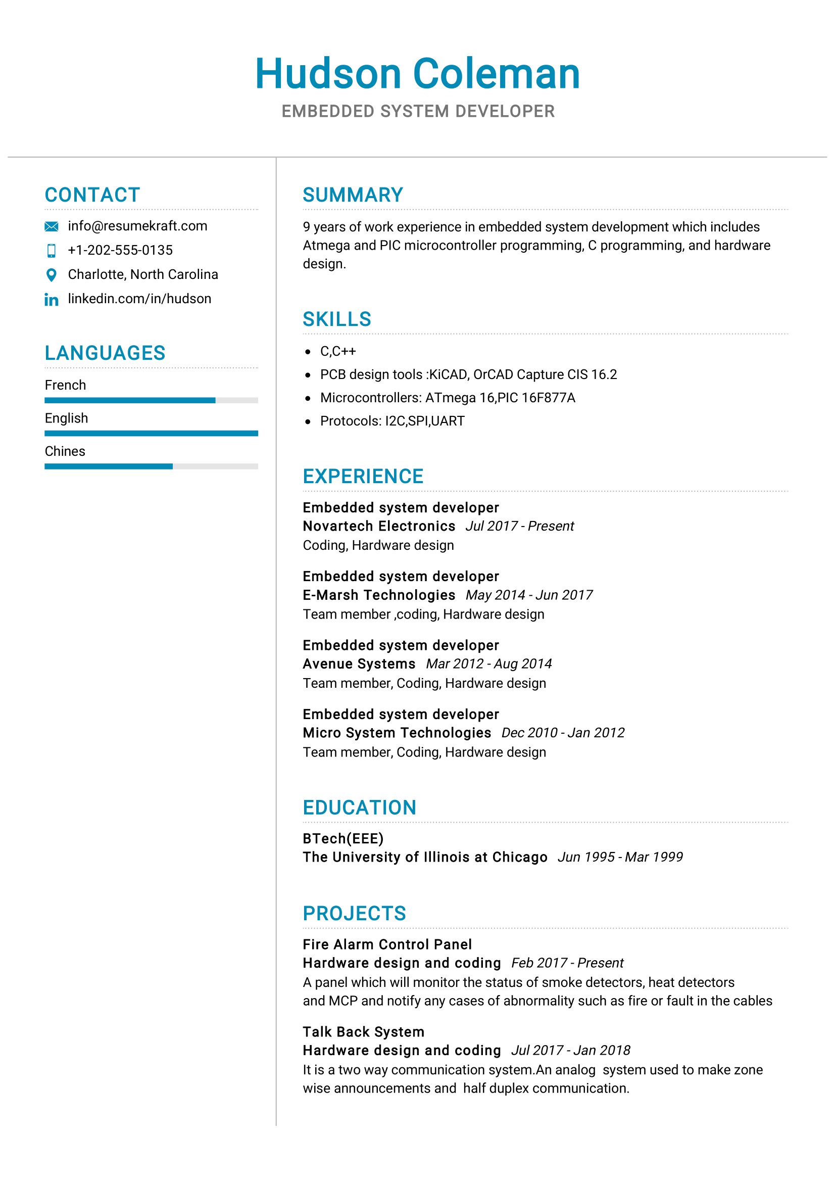 Embedded System Developer Resume Sample In 2024 ResumeKraft