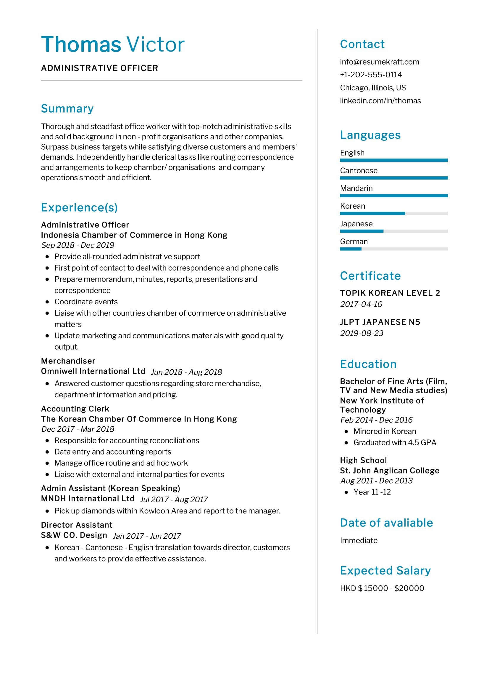 Administrative Officer Resume Sample For 2024 Writing Tips ResumeKraft