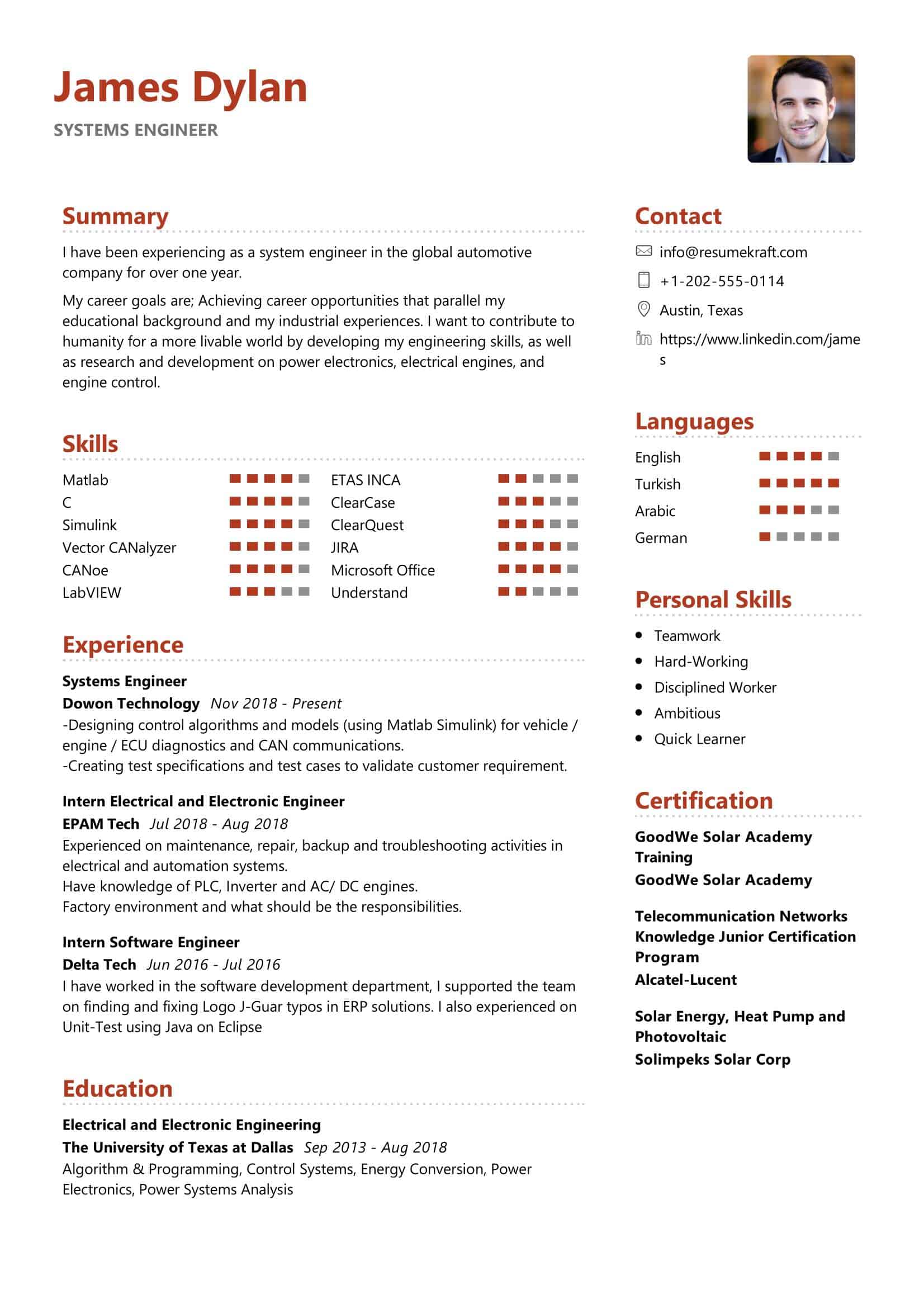 Engineering Resume Templates Talomi
