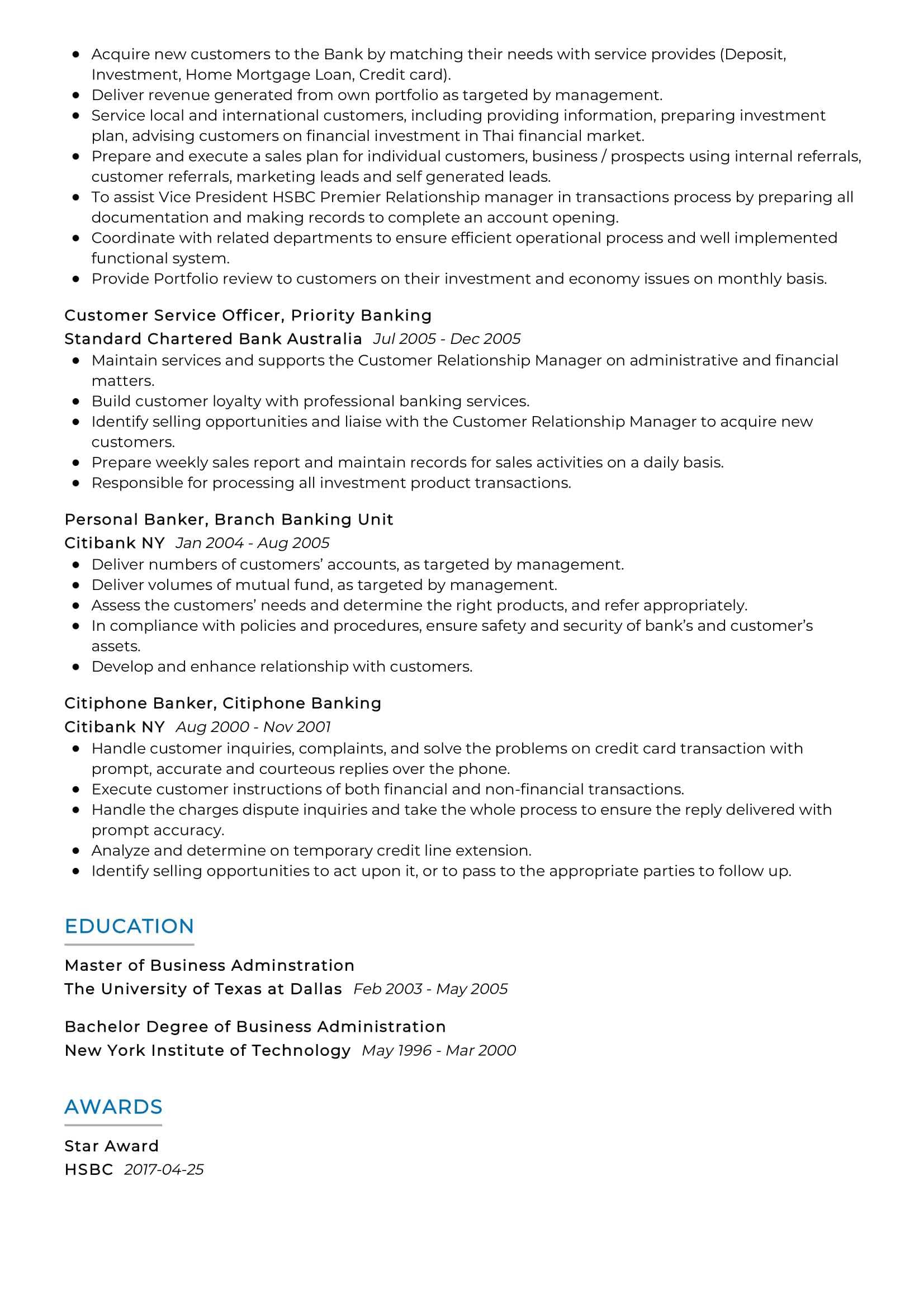 Affluent Relationship Manager Resume Sample 2023 Writing Tips 