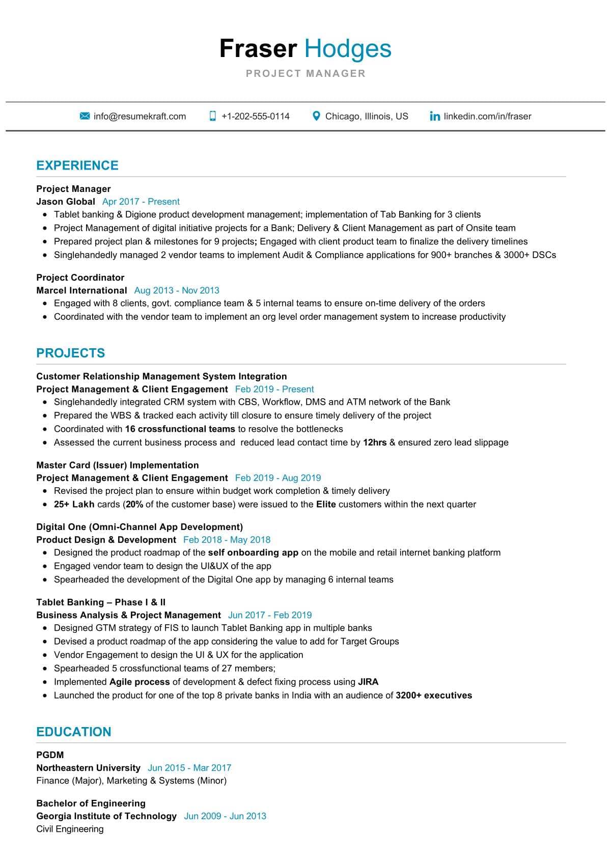 Sr Project Manager Resume Example 2023 Writing Tips ResumeKraft