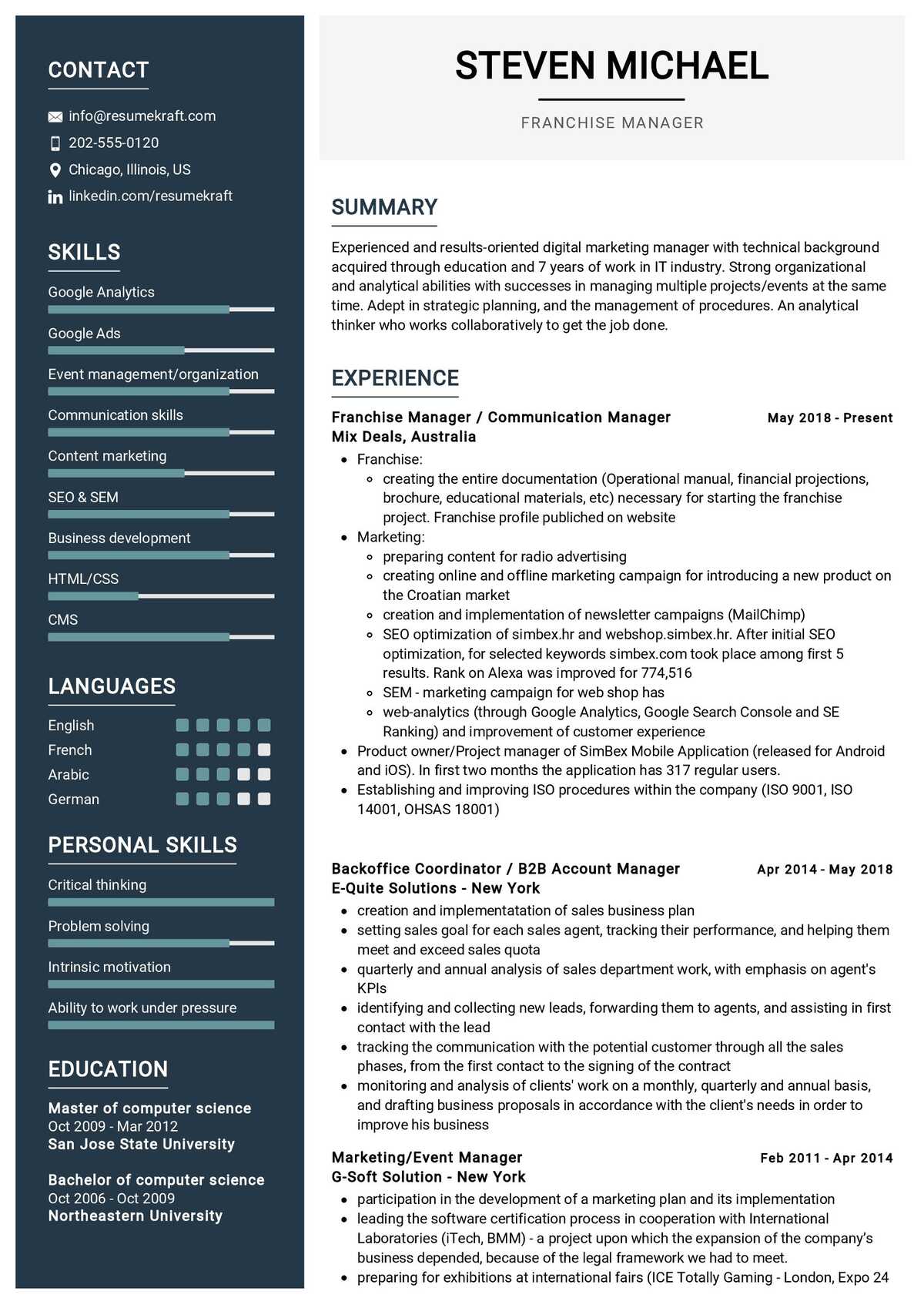 Franchise Manager Resume Sample 2023 Writing Tips ResumeKraft