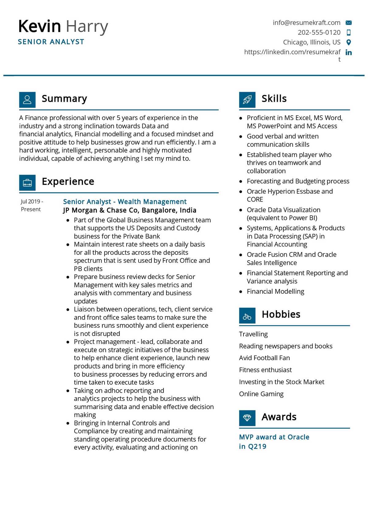 Senior Analyst Resume Sample 2023 Writing Tips ResumeKraft