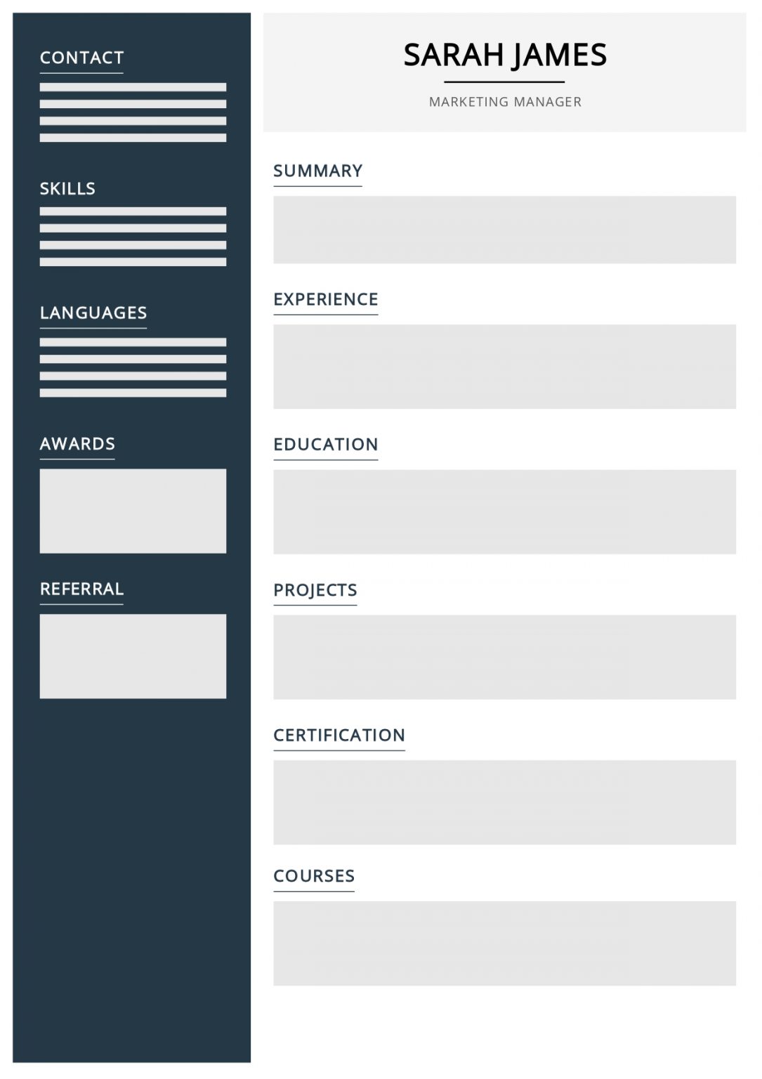 Blank Resume Template Free Download