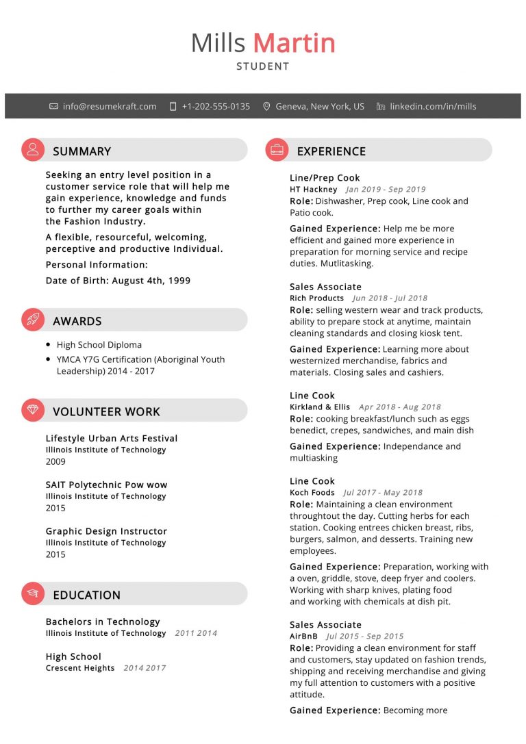 Student CV template + 16 CV examples in 2025 - ResumeKraft