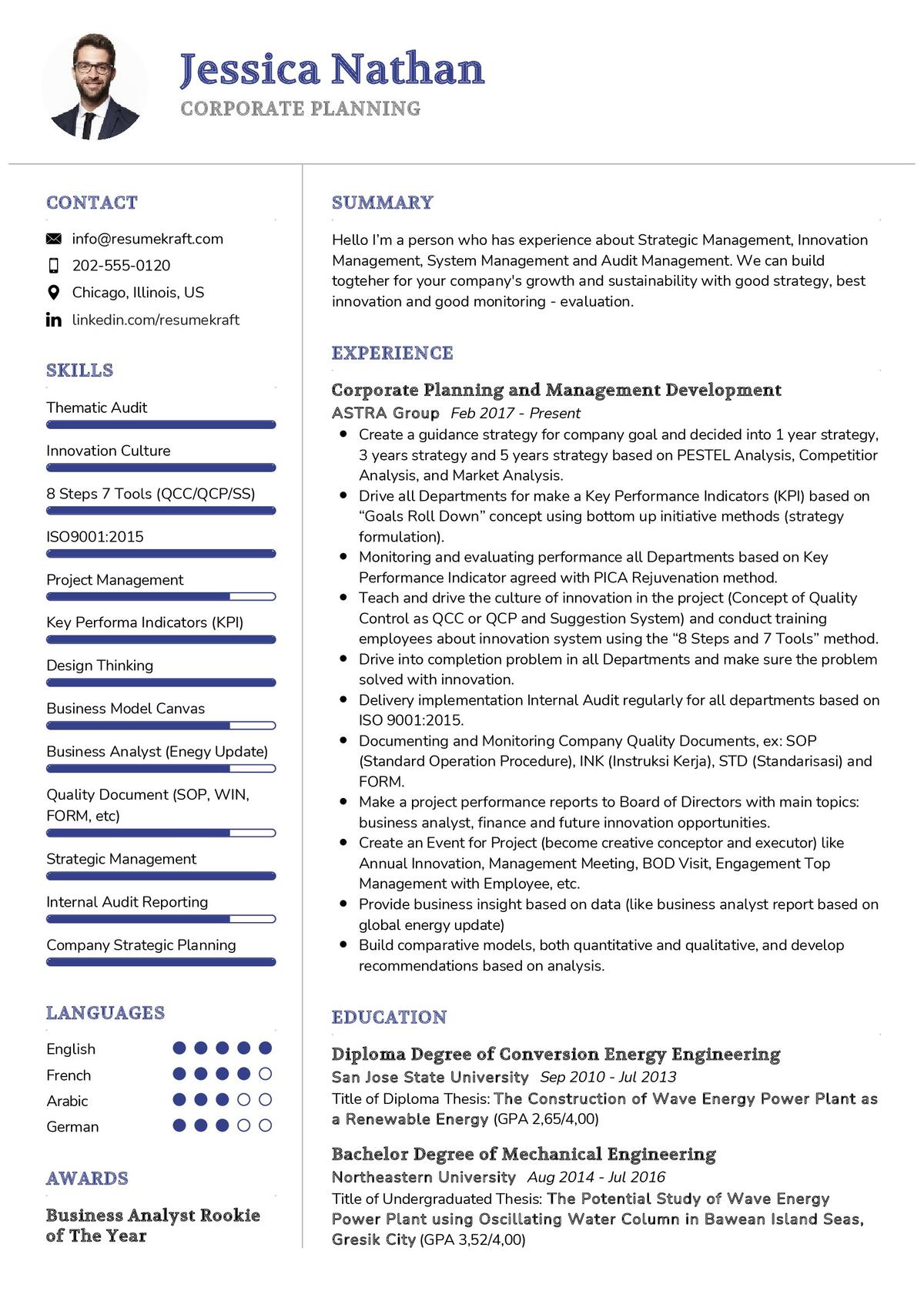 Corporate Planning CV Example 2023 Writing Tips ResumeKraft