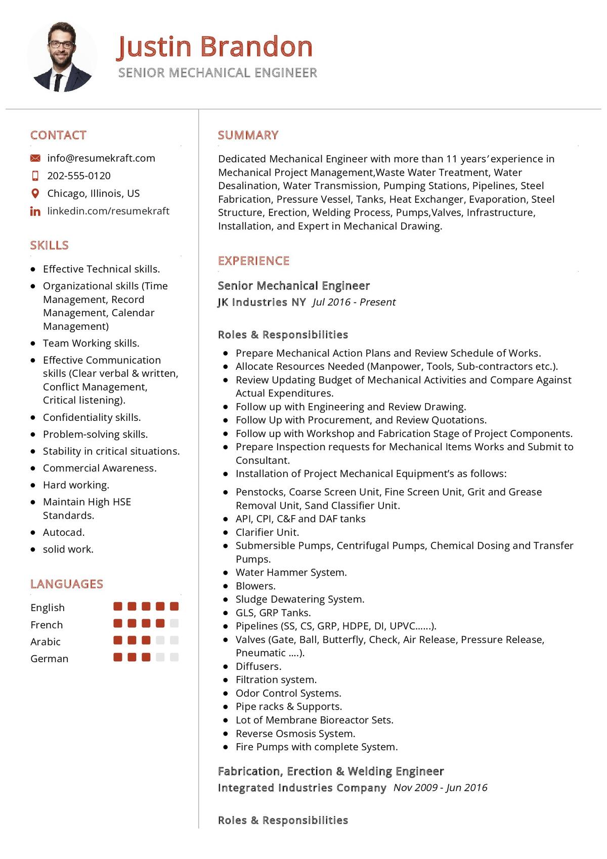 Senior Mechanical Engineer CV Sample 2023 Writing Tips ResumeKraft