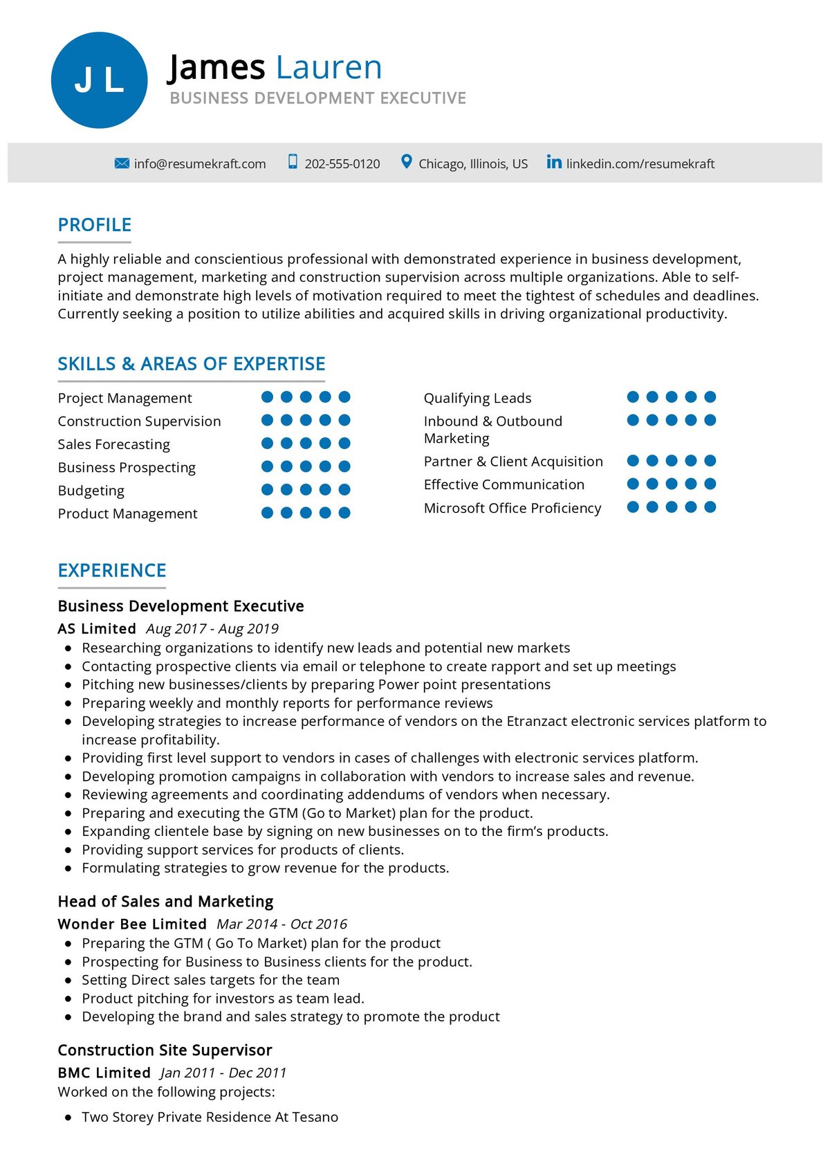 Business Development Executive Resume Sample 2023 Writing Tips ResumeKraft