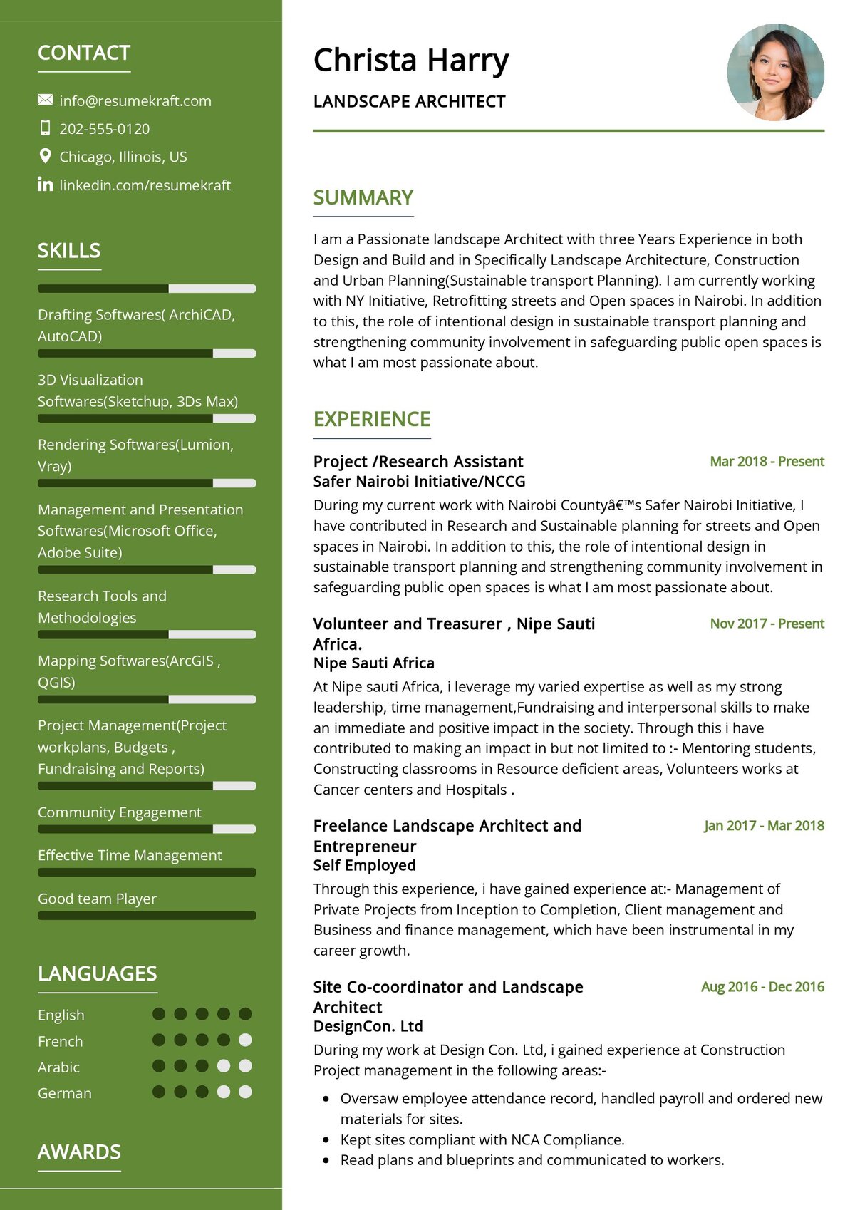 Landscape Architect Resume Sample 2022 Writing Tips Resumekraft Riset
