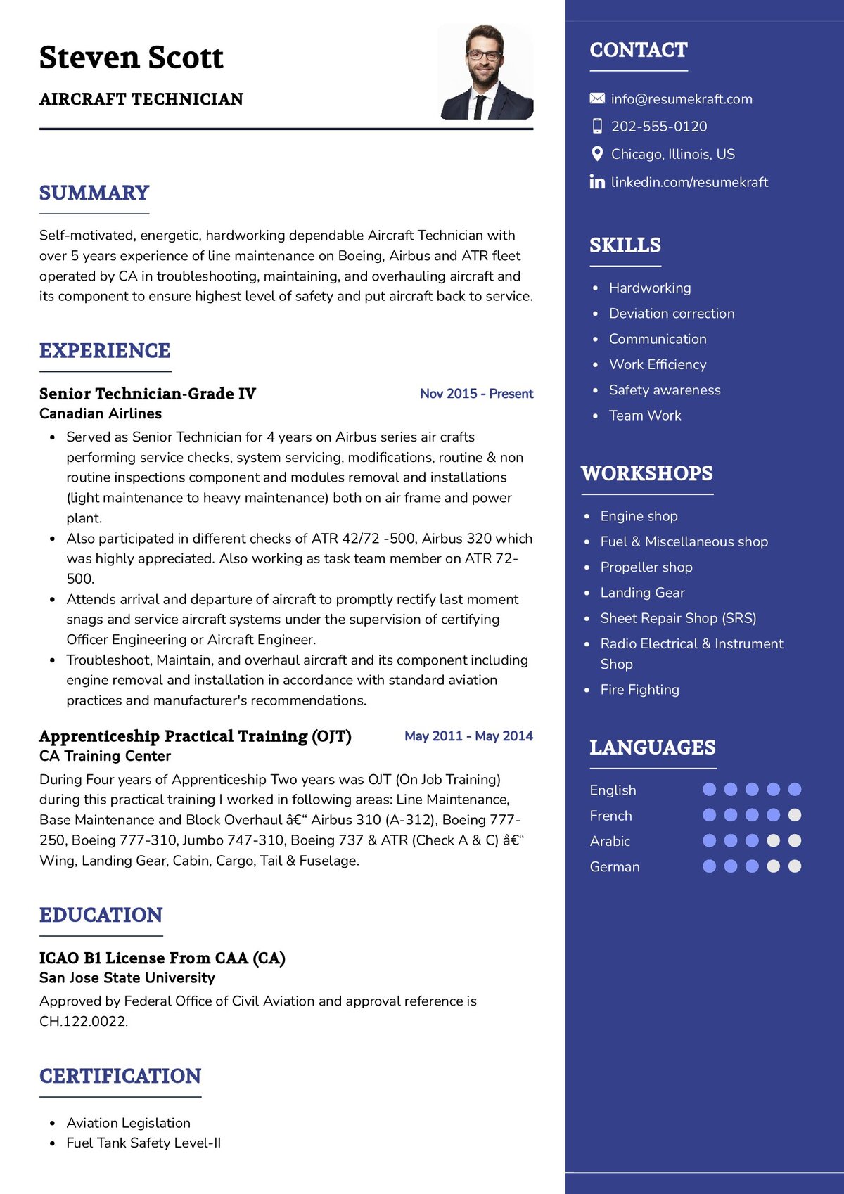Aircraft Technician Resume Example 2023 Writing Tips ResumeKraft