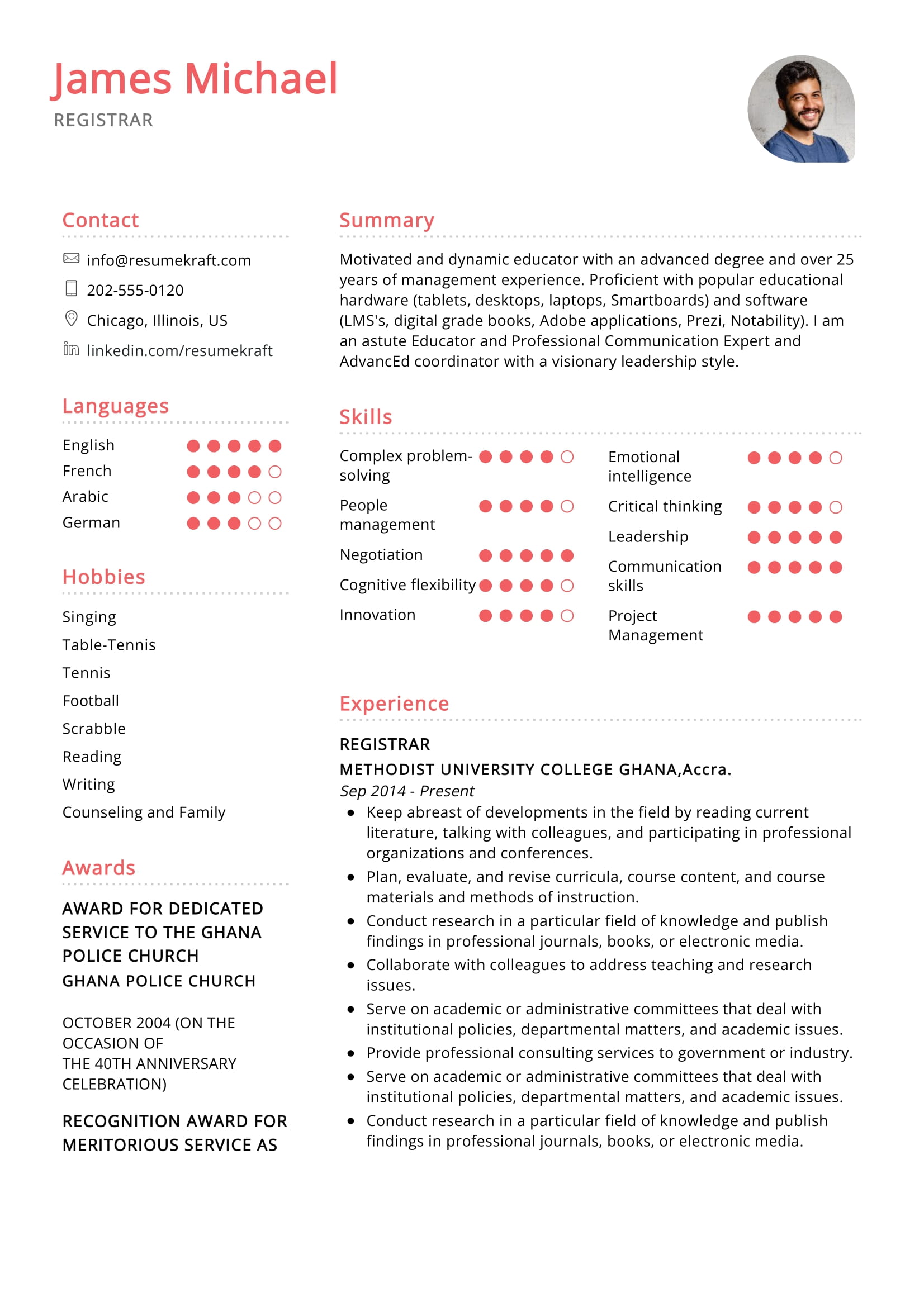 Registrar Resume Example In 2024 ResumeKraft