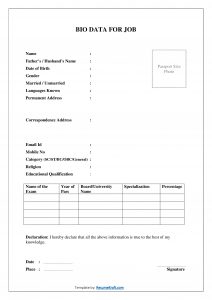 20+ Sample Bio Data Formats for Job PDF & Word Free Download 2024