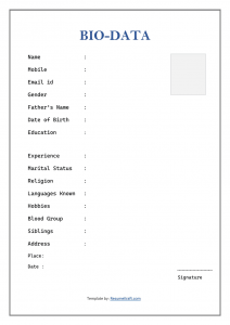 42+ Sample Bio Data Formats for Job PDF & Word Free Download 2025