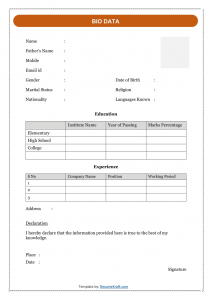 43+ Biodata Format Samples (Free Download in PDF & Word) 2025