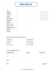 43+ Biodata Format Samples (Free Download in PDF & Word) 2025