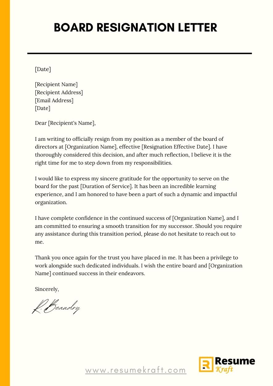 How To Write A Board Resignation Letter with Samples 2023