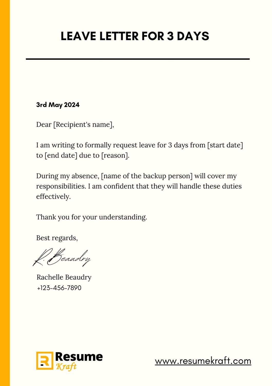 Write the Perfect Application for 3 Days Leave [with Examples] 2025 ...