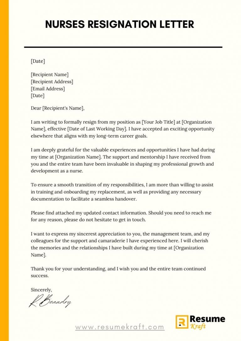Nurses Resignation Letter: Step-by-Step Guide with Samples 2023 Nurses Resignation Letter: Step-by-Step Guide with Samples 2023