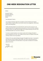 How to Write One-Week Resignation Letter (With Samples) 2023 ...