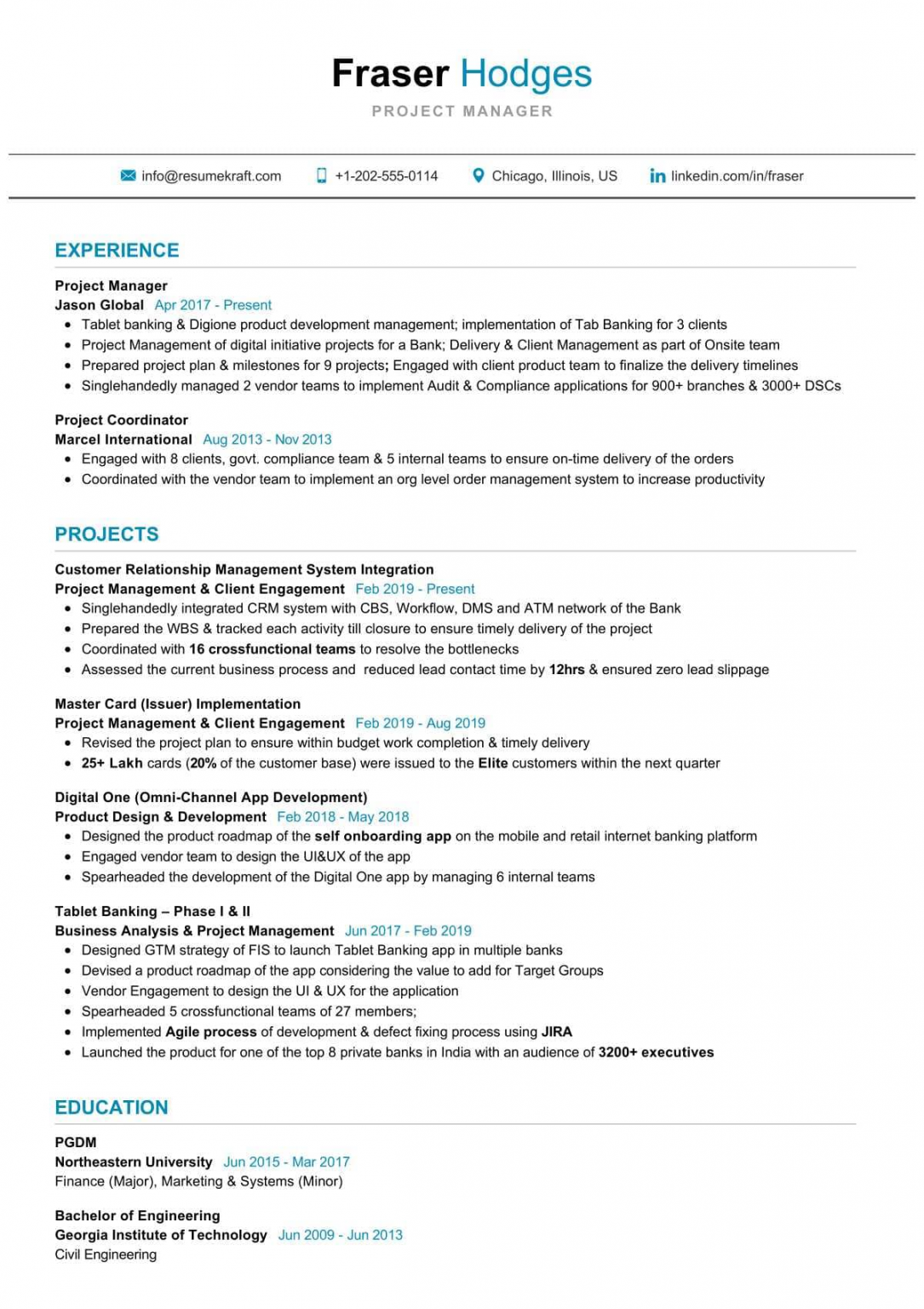 19 Project Manager Resume Examples: 2025 Guide in 2025 - ResumeKraft