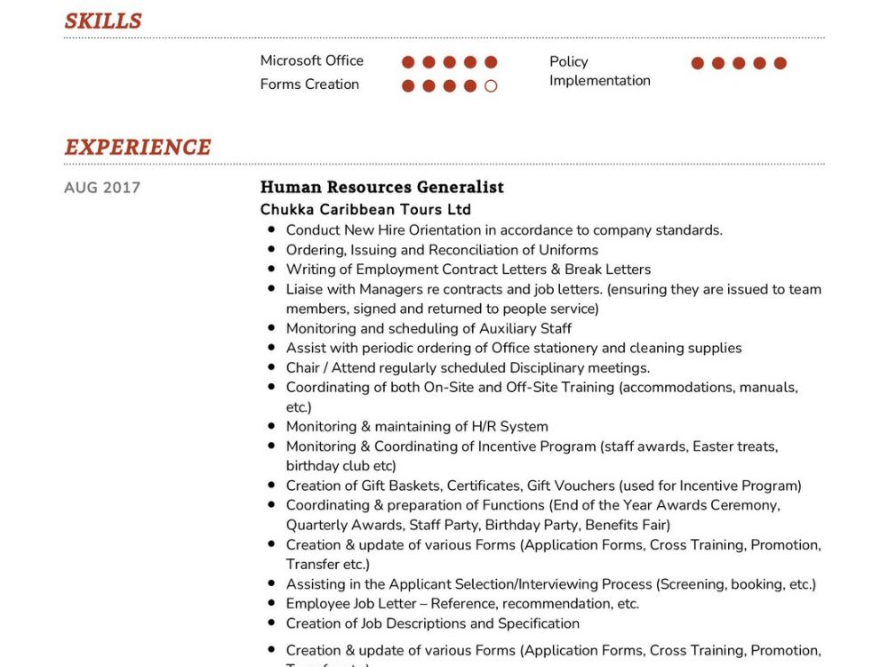 Human Resources Generalist Resume Example In 2025 Resumekraft