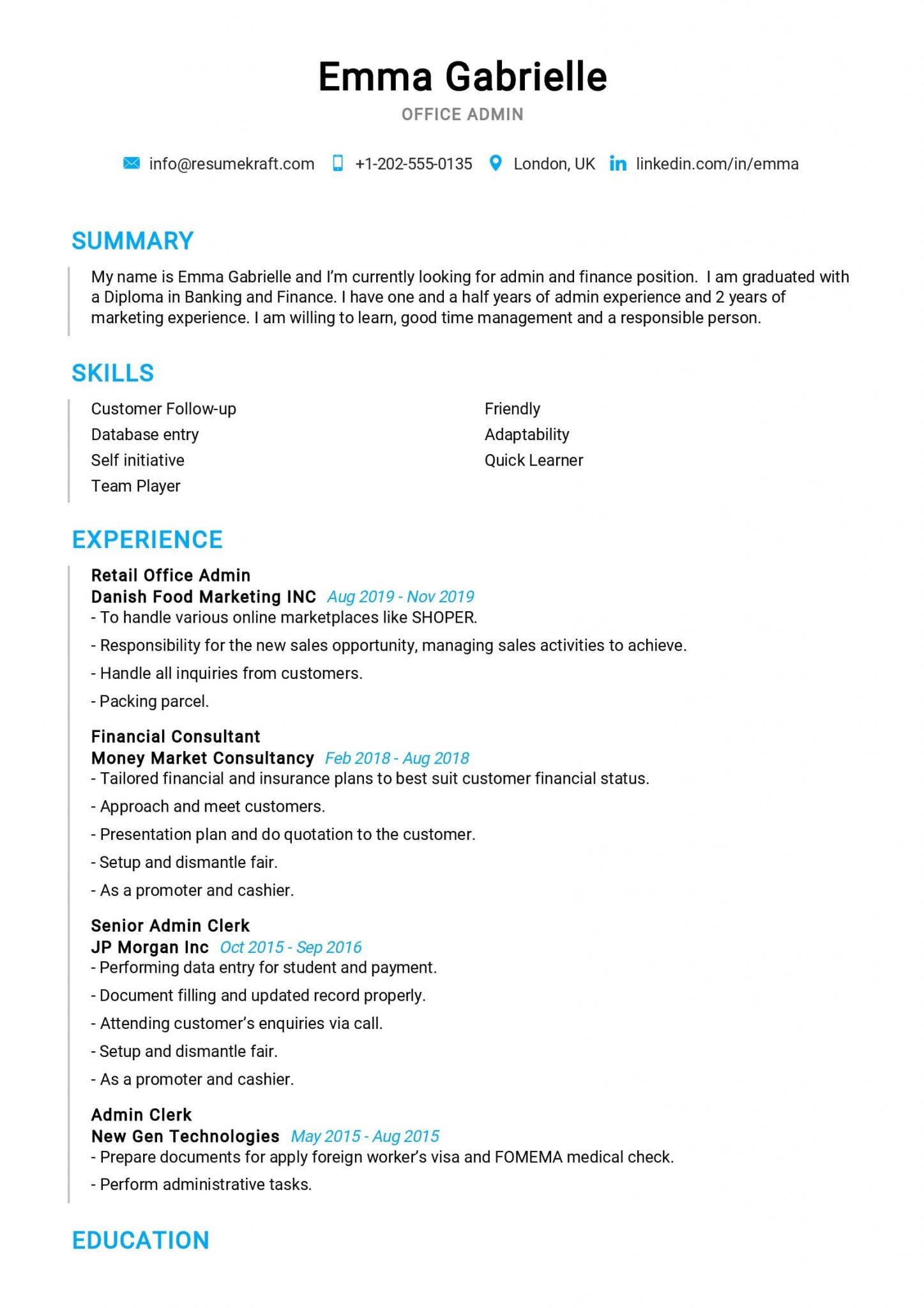 Administration Resume Samples - Page 15 of 32 in 2024 - ResumeKraft
