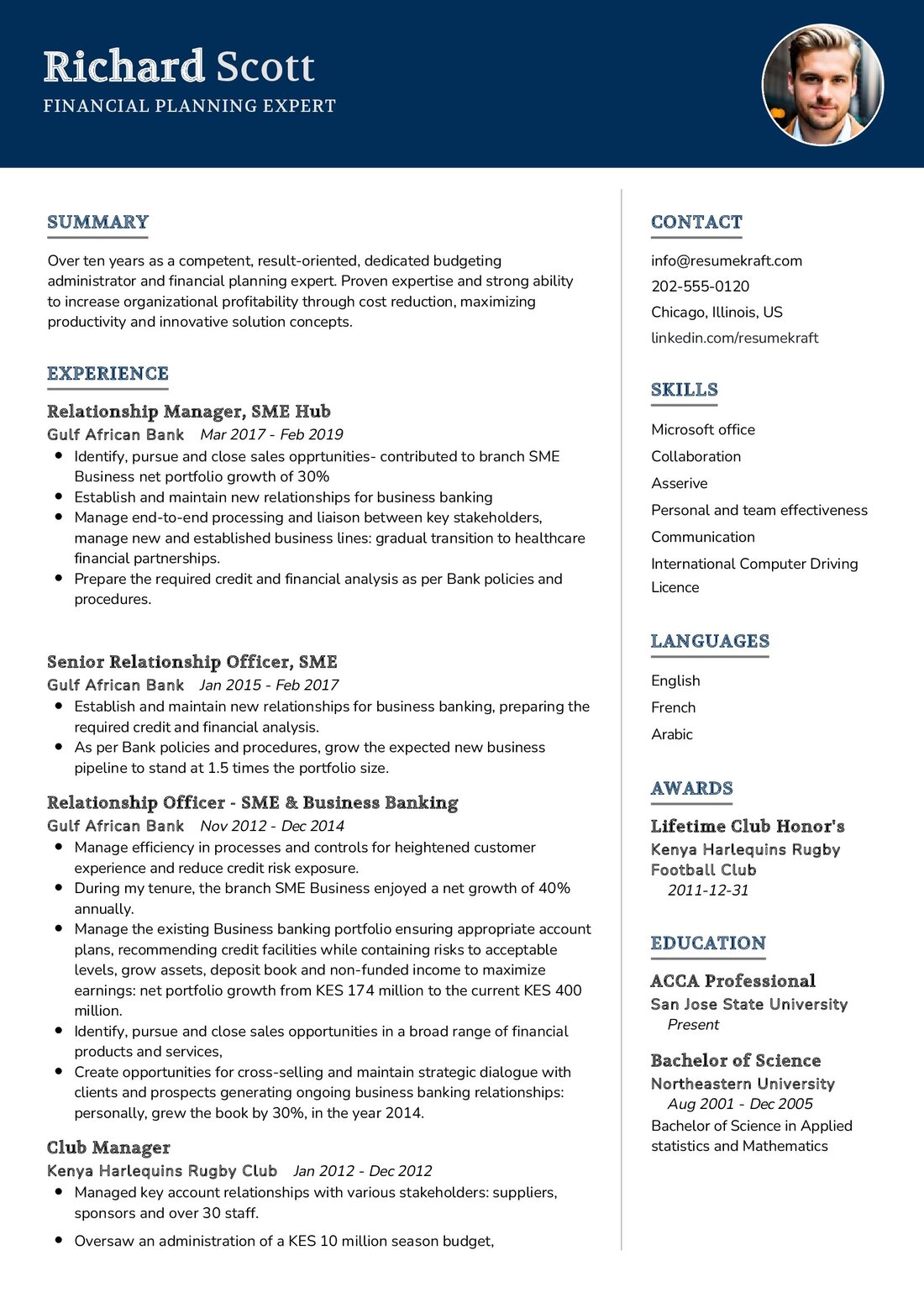 Financial planning expert Resume Sample in 2025 - ResumeKraft Financial planning expert Resume Sample in 2025 - ResumeKraft