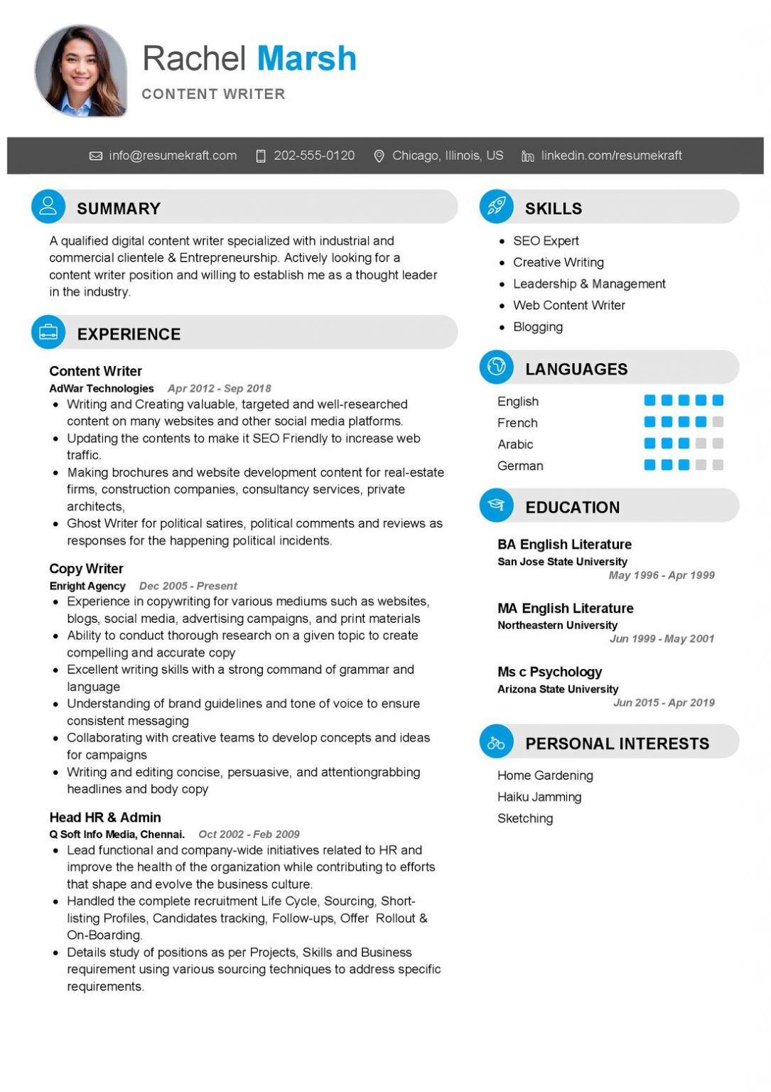 Creative Field Resume Examples Page 4 Of 9 In 2025 ResumeKraft