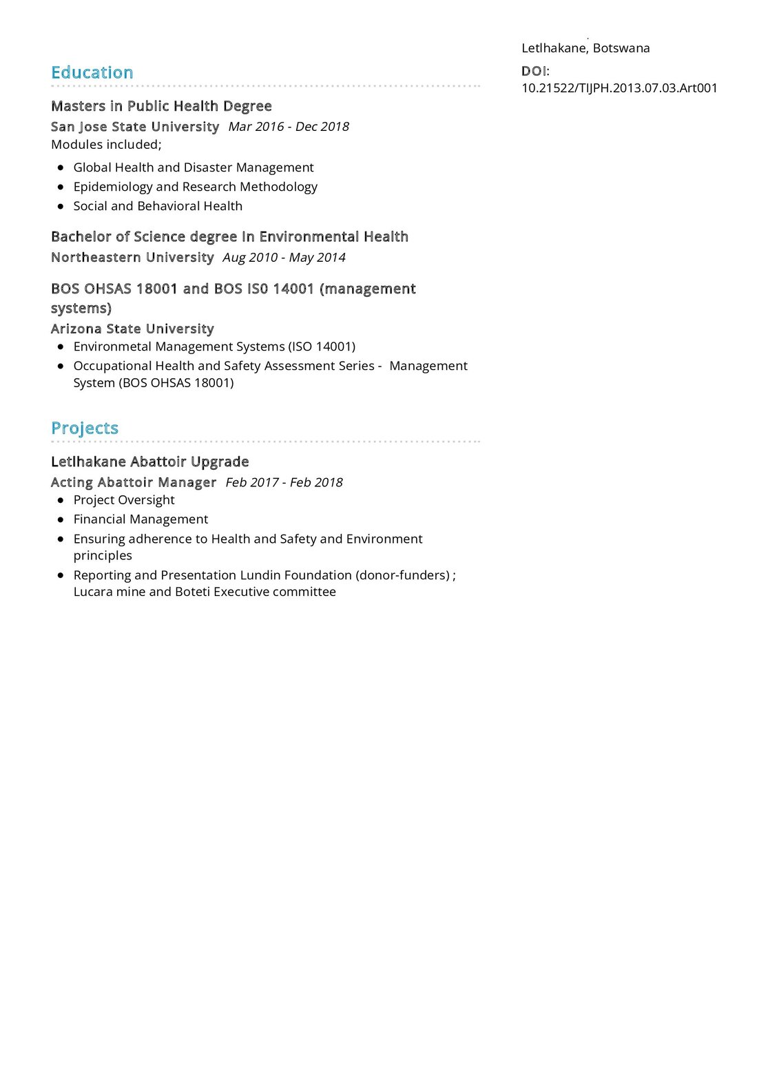 Environmental Health Officer Resume Sample in 2025 - ResumeKraft Environmental Health Officer Resume Sample in 2025 - ResumeKraft