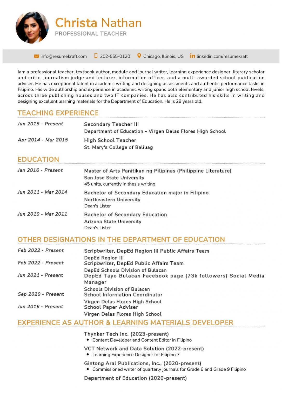 Education Resume Examples - Page 9 of 18 in 2025 - ResumeKraft
