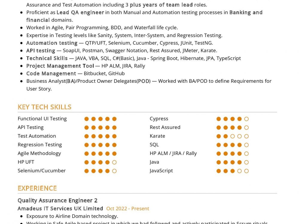 Quality Assurance Engineer Resume Sample in 2025 - ResumeKraft Quality Assurance Engineer Resume Sample in 2025 - ResumeKraft