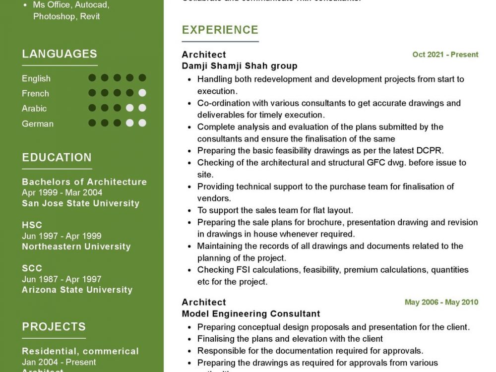 Senior Architect Resume Sample in 2025 - ResumeKraft Senior Architect Resume Sample in 2025 - ResumeKraft