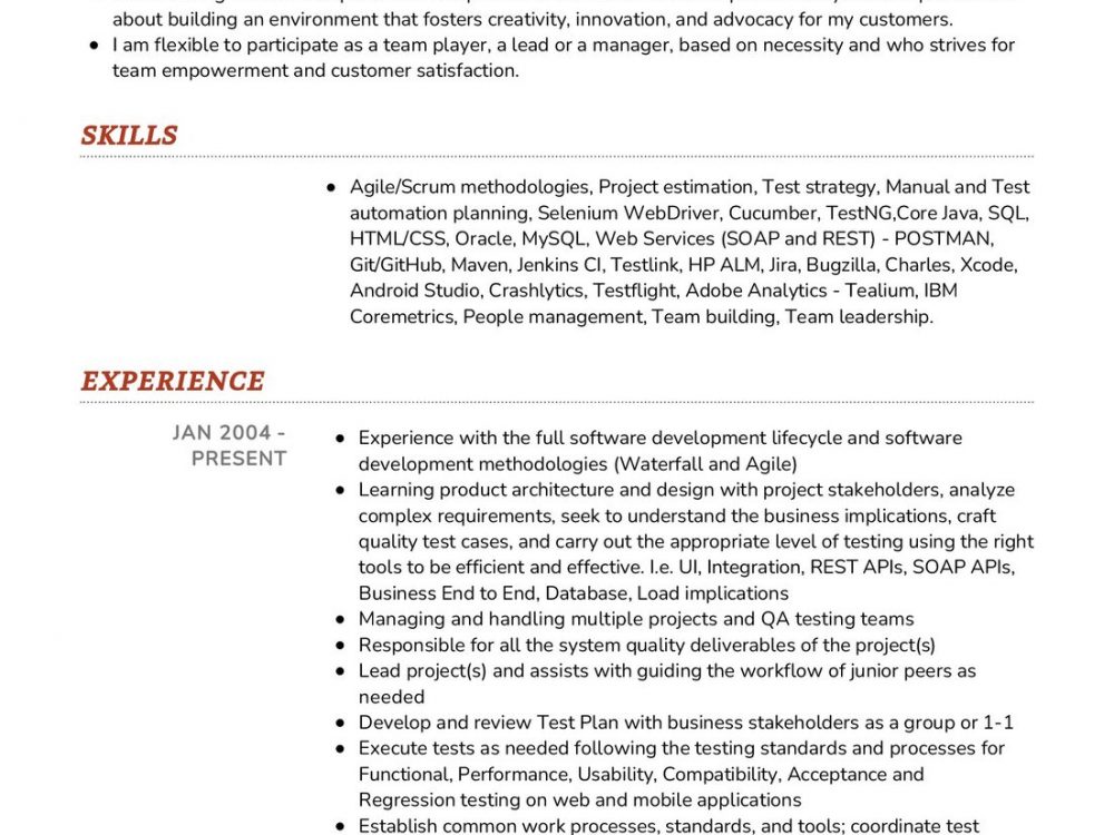 Software QA Engineer Resume Example in 2025 - ResumeKraft Software QA Engineer Resume Example in 2025 - ResumeKraft