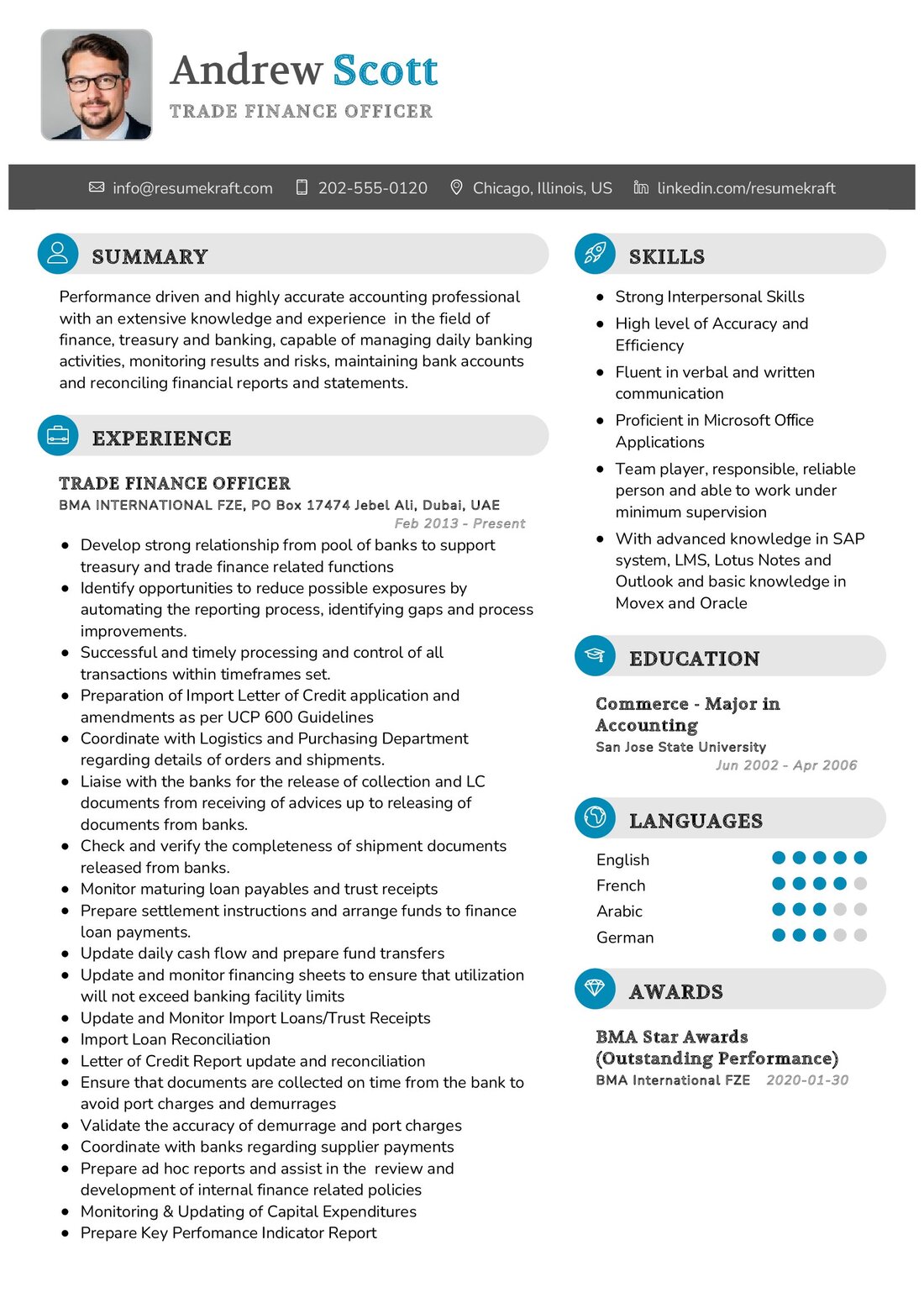 Trade Finance Officer Resume Example In 2025 ResumeKraft
