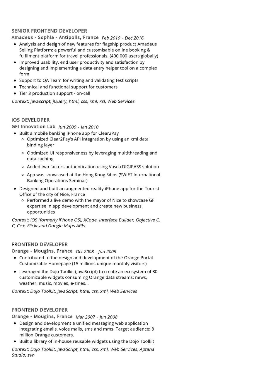 Senior Frontend Developer CV Example in 2025 - ResumeKraft Senior Frontend Developer CV Example in 2025 - ResumeKraft