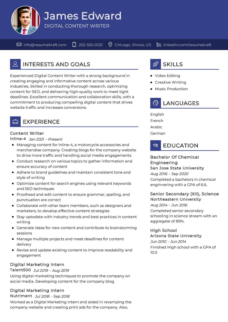 Digital Content Writer CV Sample in 2025 - ResumeKraft Digital Content Writer CV Sample in 2025 - ResumeKraft