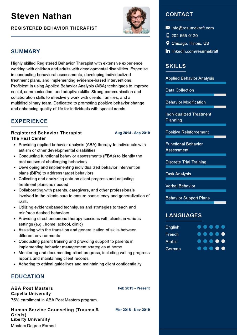 Registered Behavior Therapist Cv Example In 2025 Resumekraft