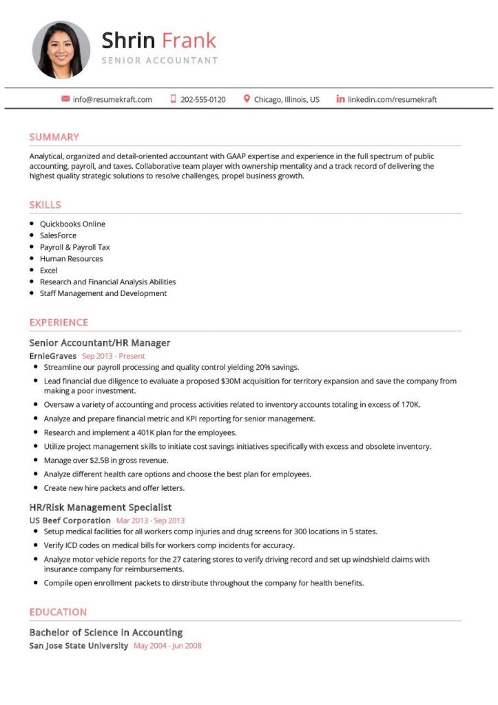 Accounting Finance Resume Samples 2023 - Resumekraft