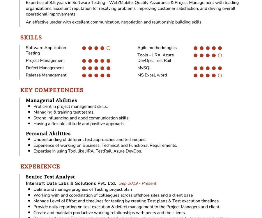 Senior Test Analyst CV Example In 2024 ResumeKraft senior-test-analyst-cv-example-in-2024-resumekraft