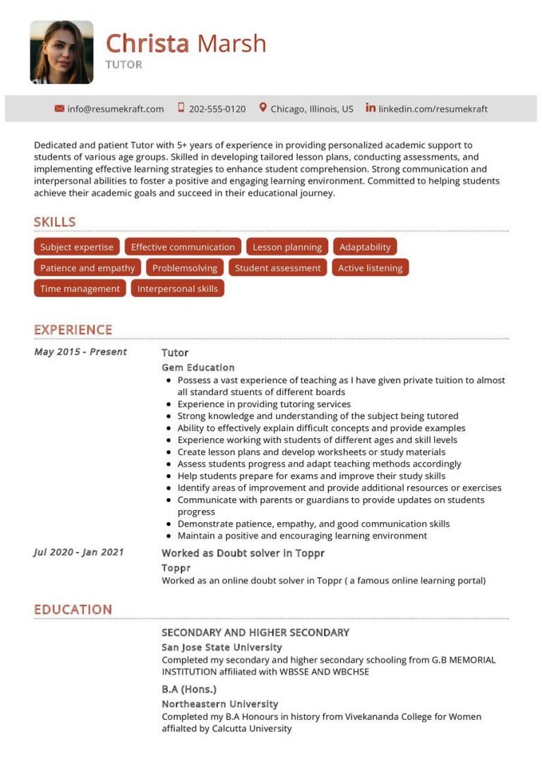 Education Resume Examples - Page 4 of 18 in 2026 - ResumeKraft