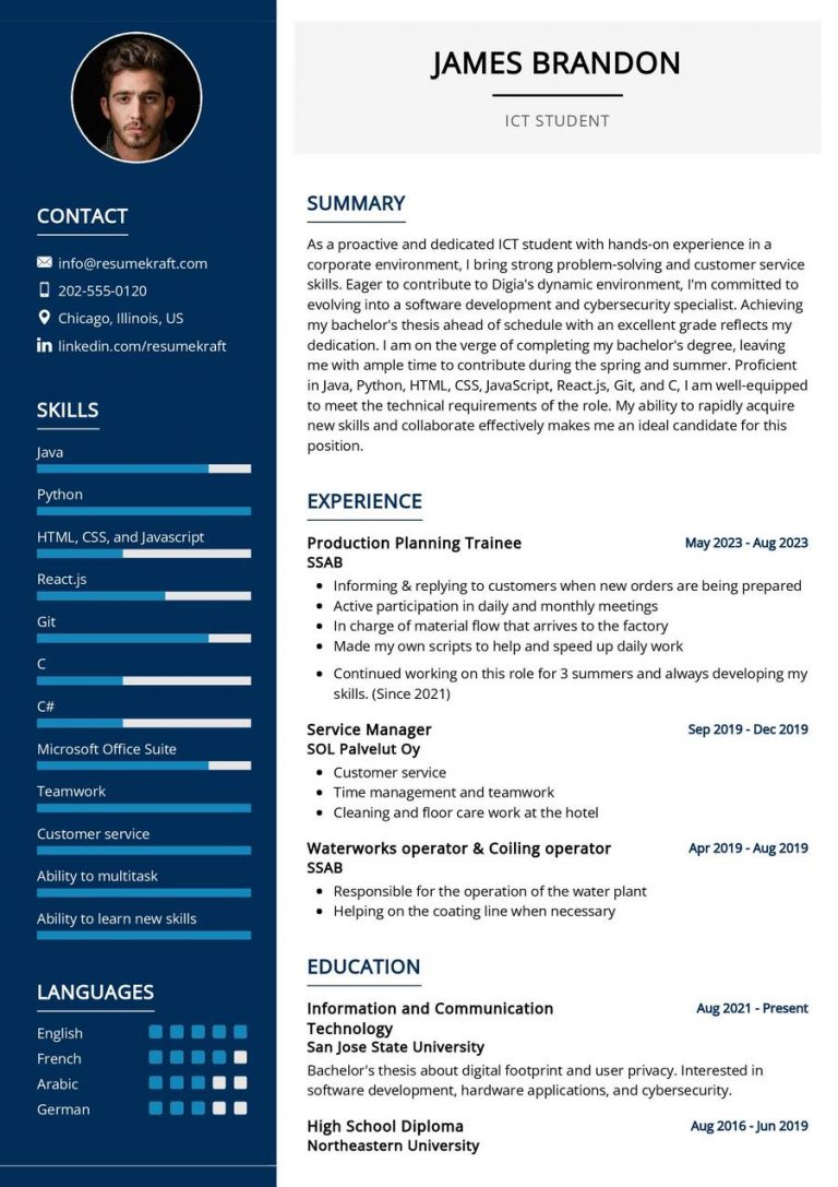 2200+ Professional Resume Samples in 2025 | ResumeKraft