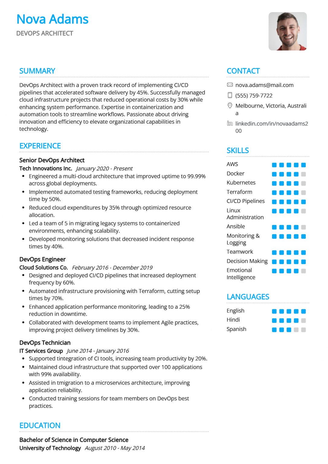 15 DevOps Engineer Resume Examples in 2025 - ResumeKraft