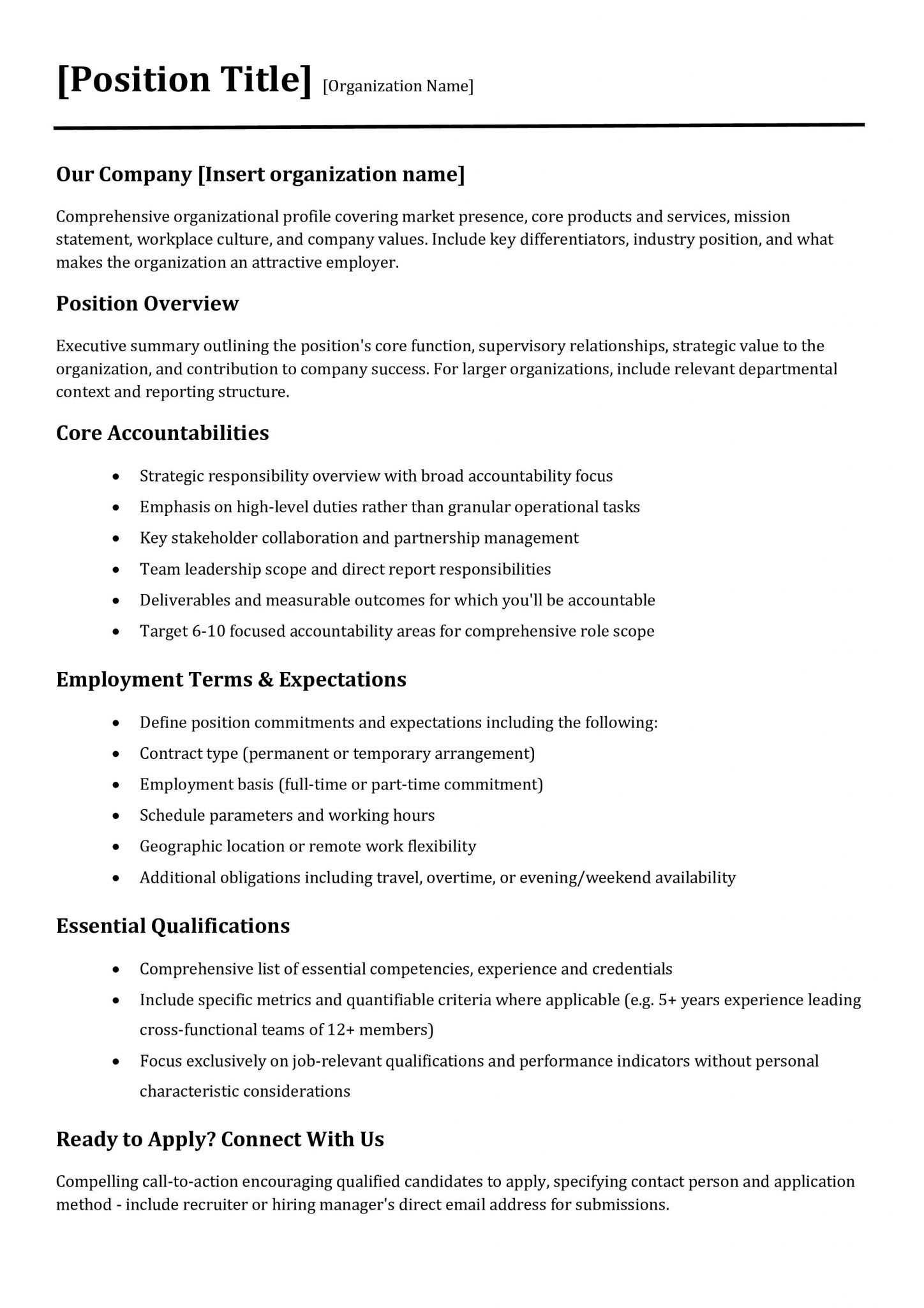 6 Job Description Templates Free Download - Writing Guide