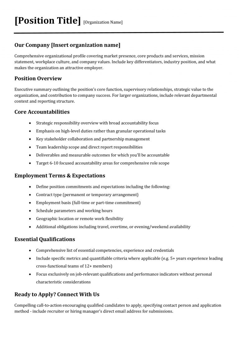 6 Job Description Templates Free Download - Writing Guide